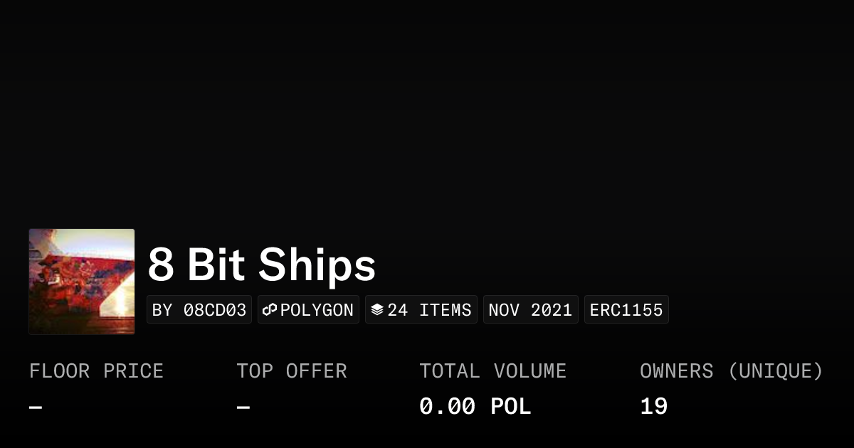 8 Bit Ships - Collection | OpenSea