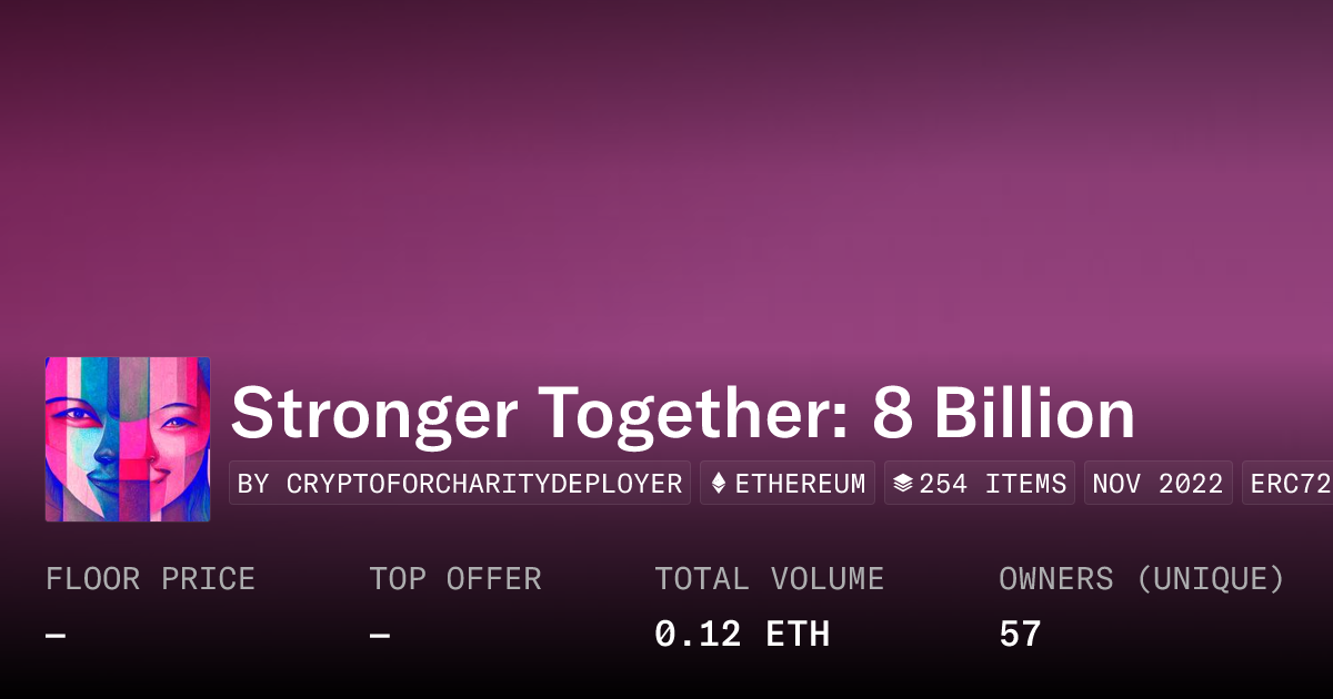 Stronger Together: 8 Billion - Collection | OpenSea