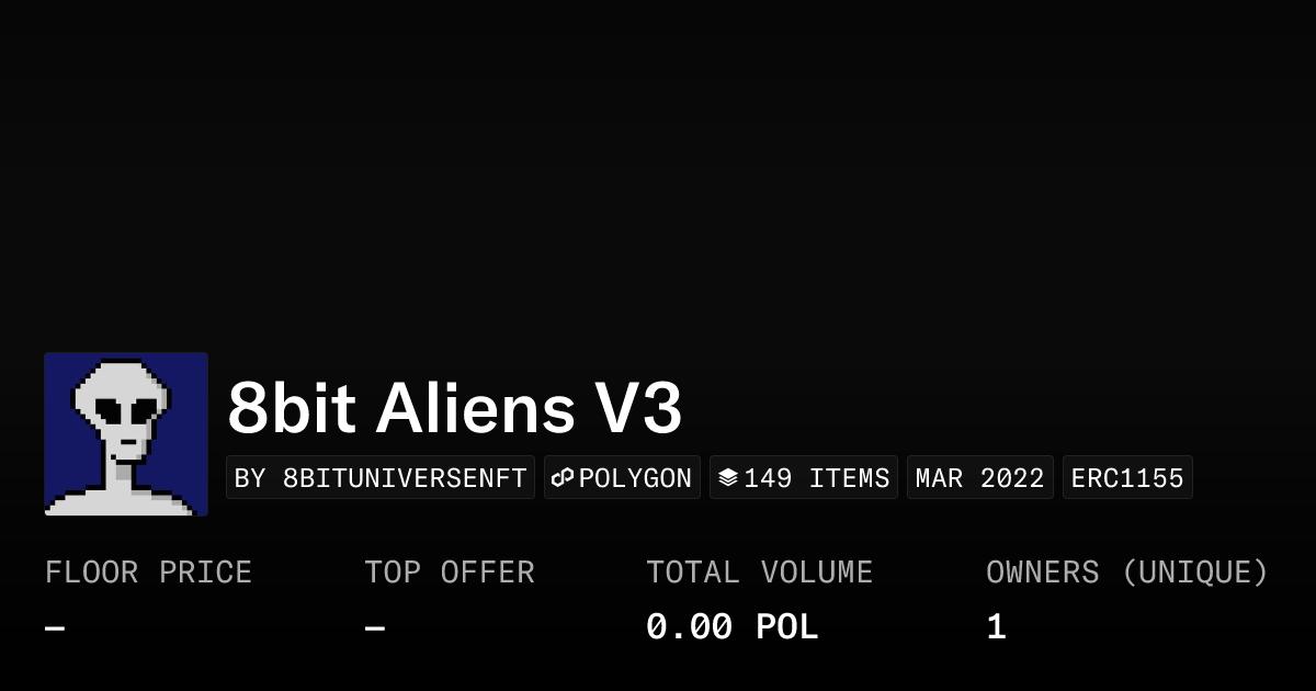 8bit Aliens V3 - Collection | OpenSea