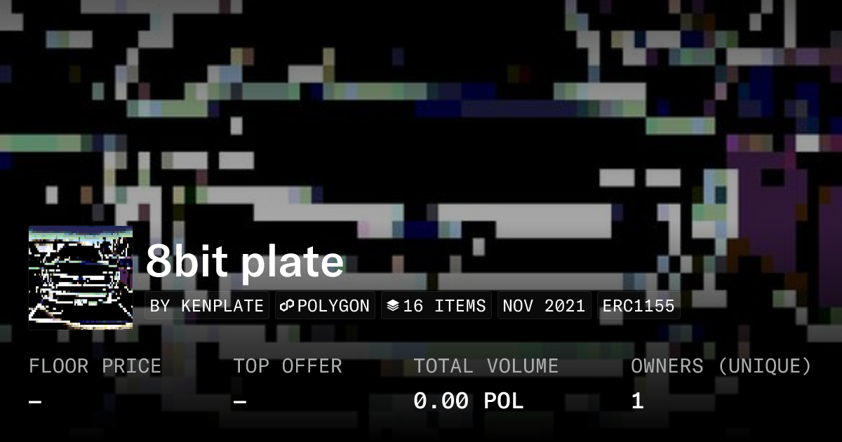 8bit plate - Collection | OpenSea
