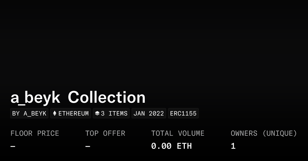 a_beyk Collection - Collection | OpenSea