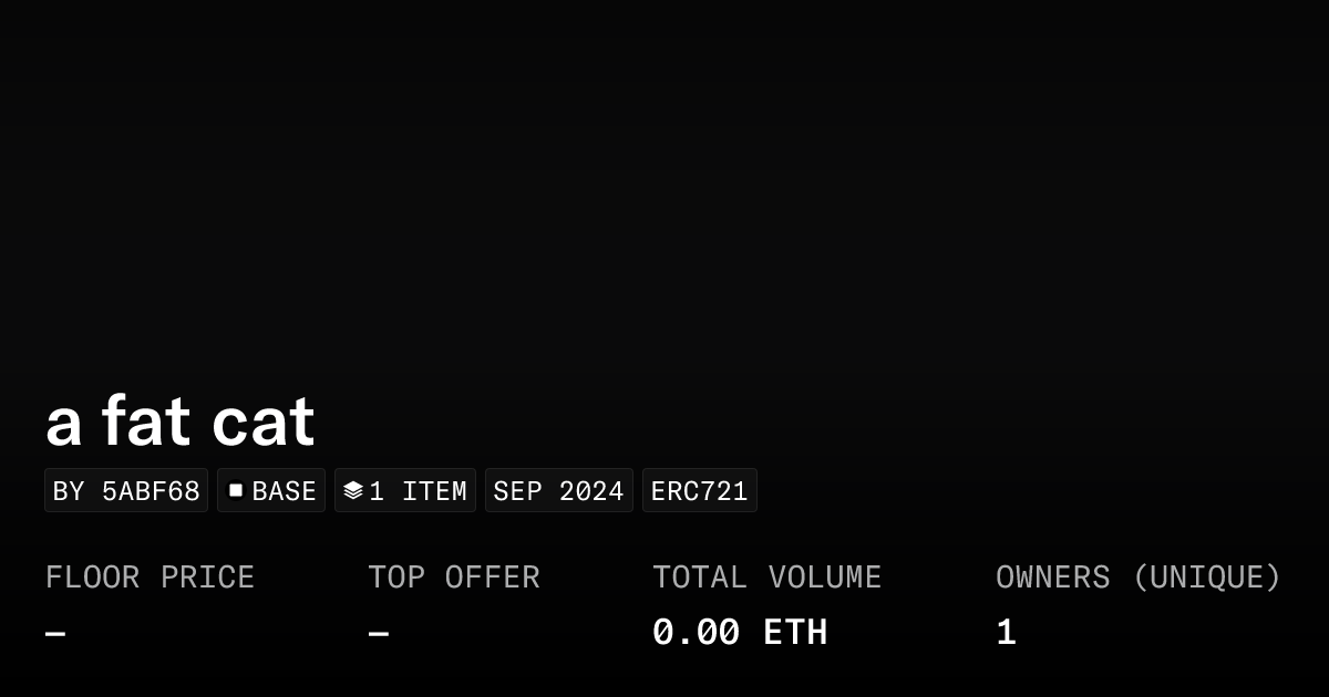 a fat cat - Collection | OpenSea