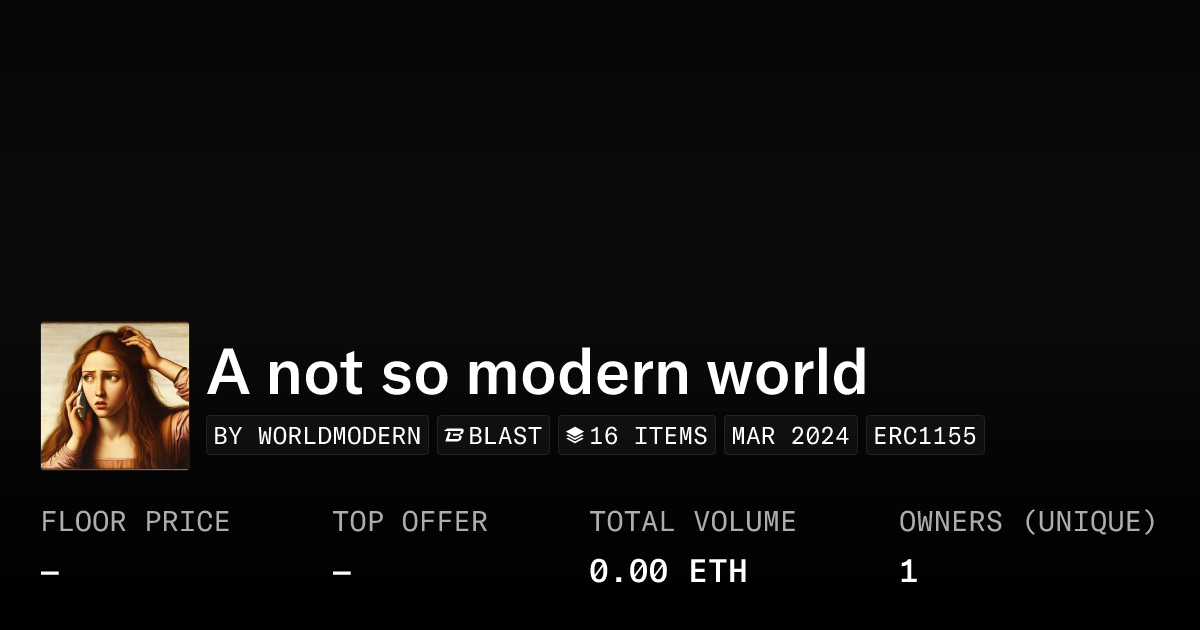 A not so modern world - Collection | OpenSea