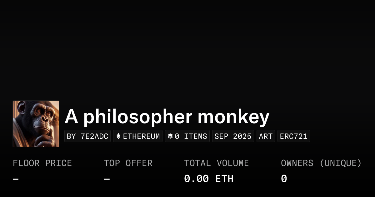 A philosopher monkey - Collection | OpenSea