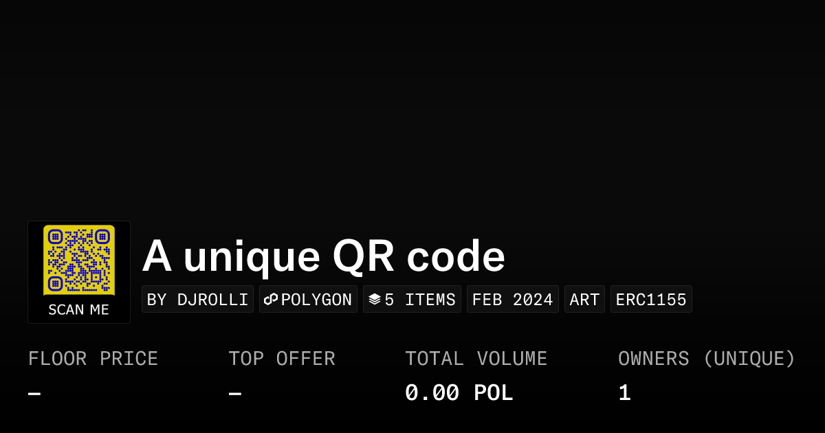 A unique QR code - Collection | OpenSea