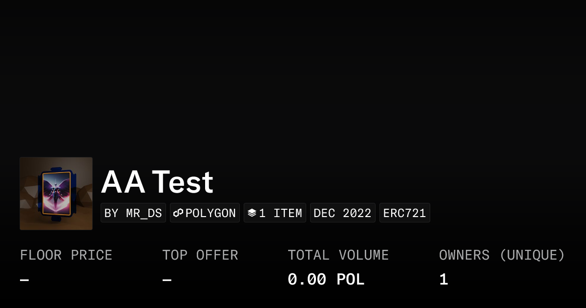 AA Test - Collection | OpenSea