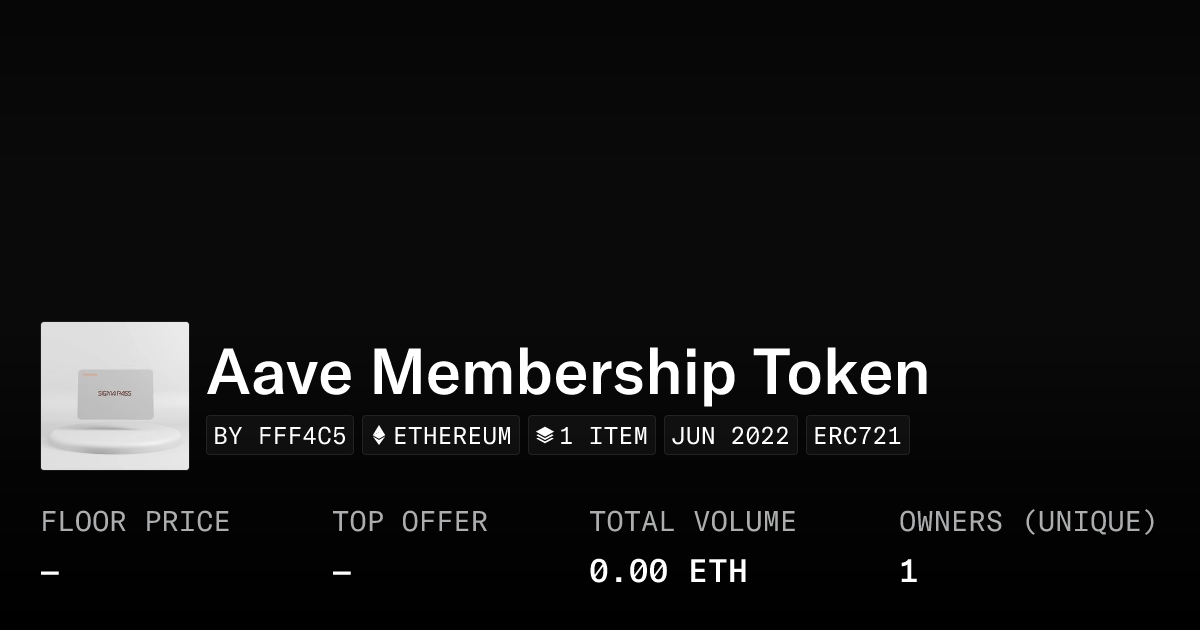 Aave Membership Token - Collection | OpenSea