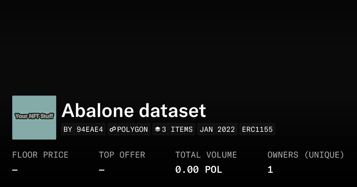 Abalone dataset - Collection | OpenSea