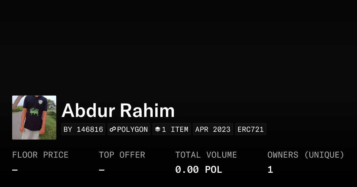 Abdur Rahim - Collection | OpenSea