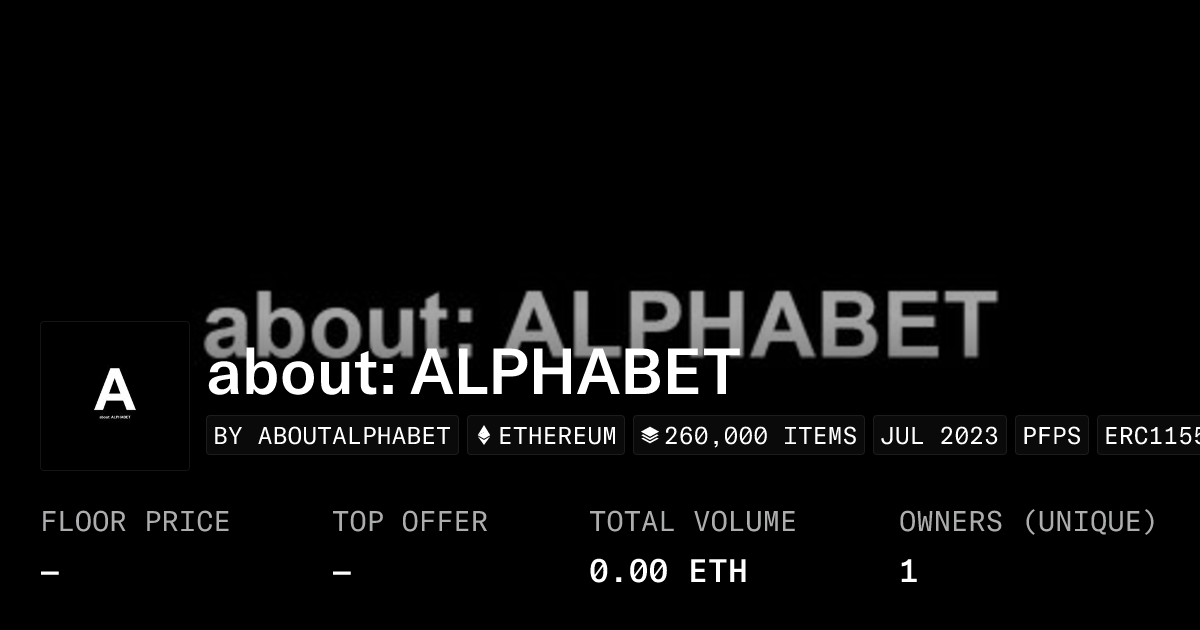 about: ALPHABET - Collection | OpenSea