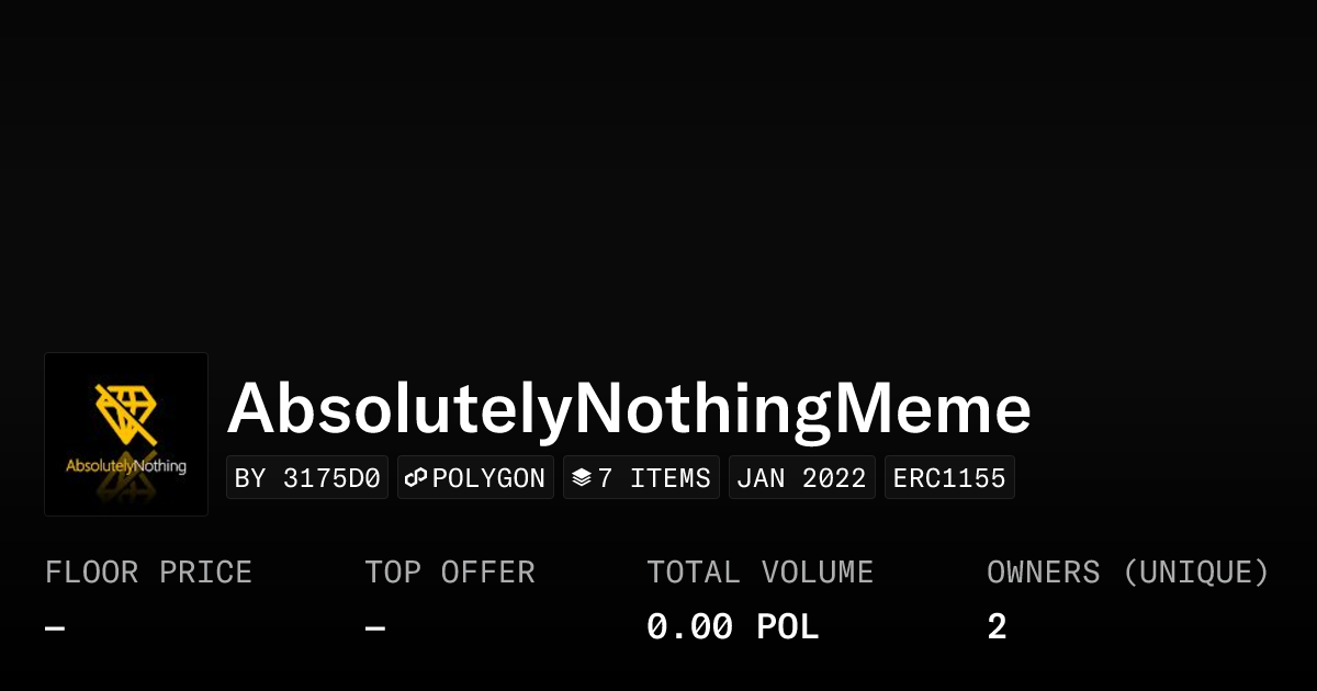 AbsolutelyNothingMeme - Collection | OpenSea