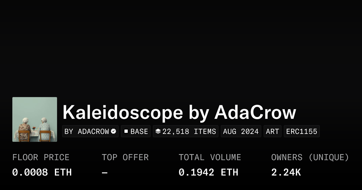 Kaleidoscope_AdaCrow - Collection | OpenSea