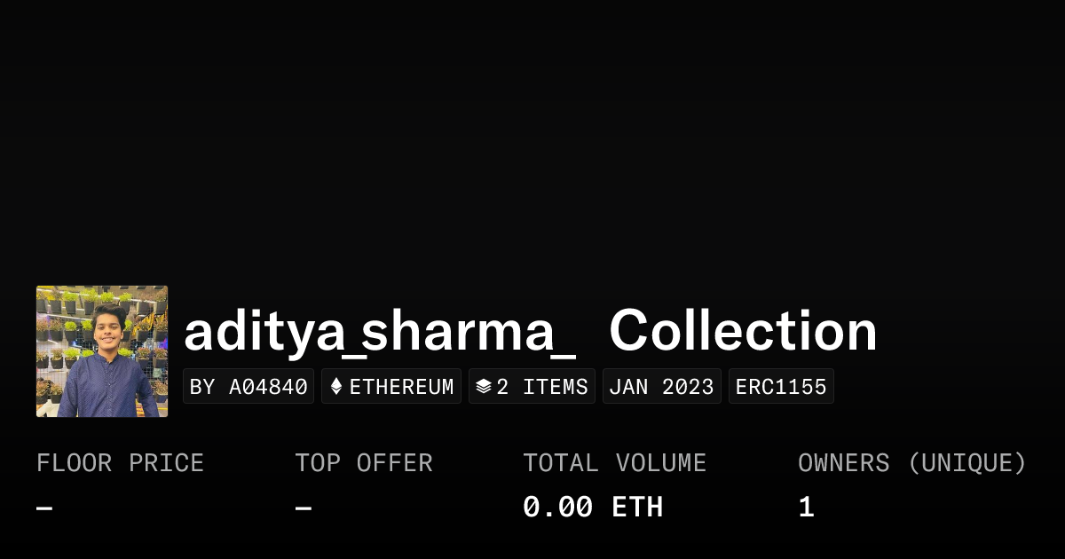 aditya_sharma_ Collection - Collection | OpenSea
