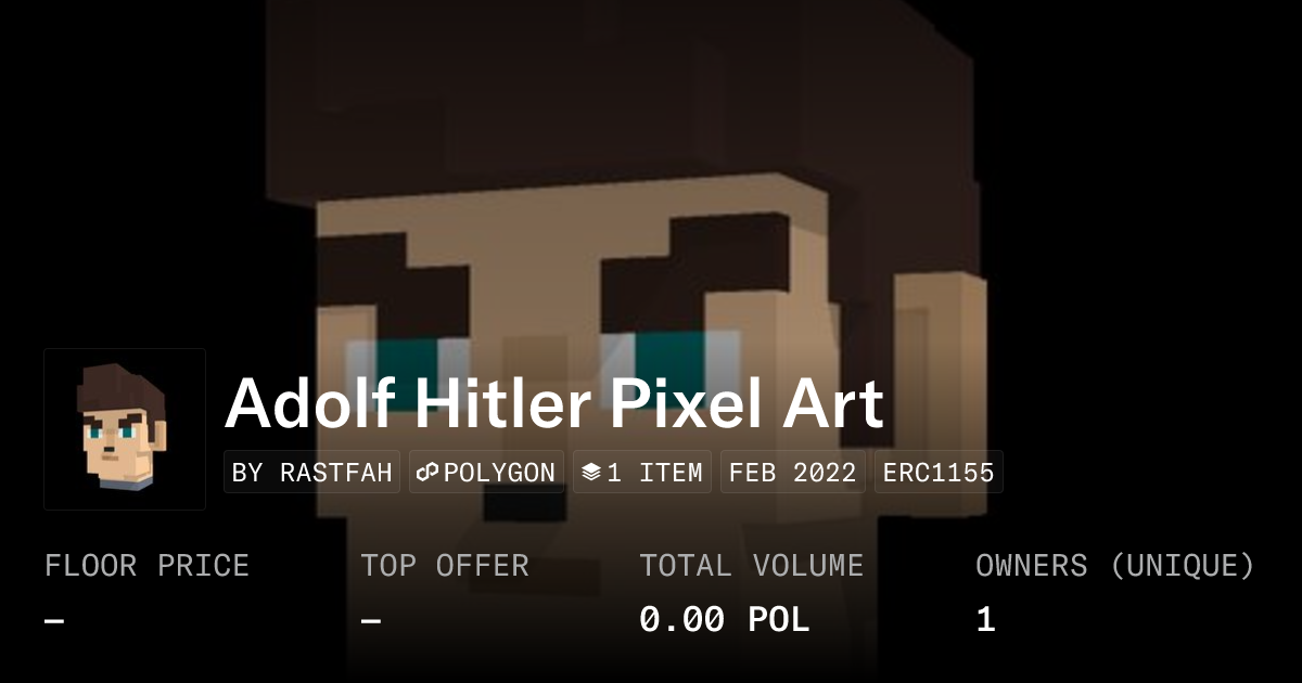 Adolf Hitler Pixel Art - Collection | OpenSea