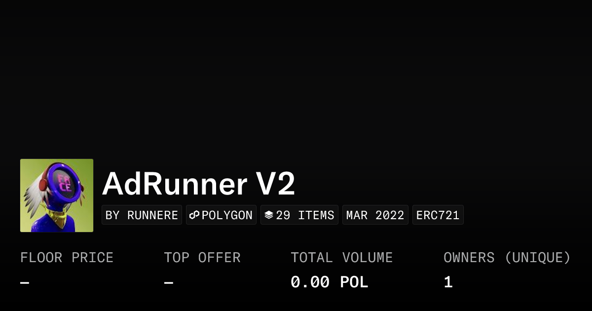 AdRunner V2 - Collection | OpenSea