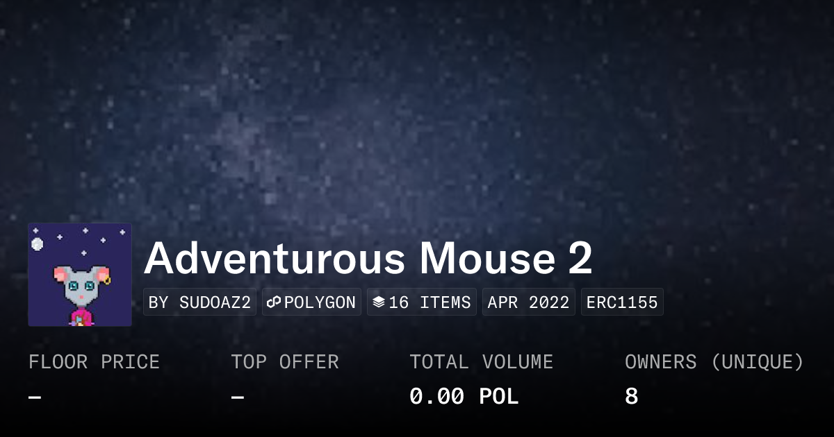 Adventurous Mouse 2 - Collection | OpenSea