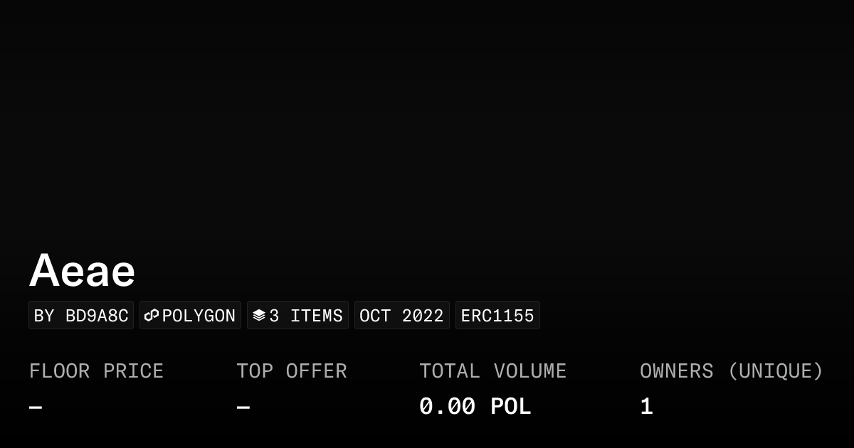 Aeae - Collection | OpenSea