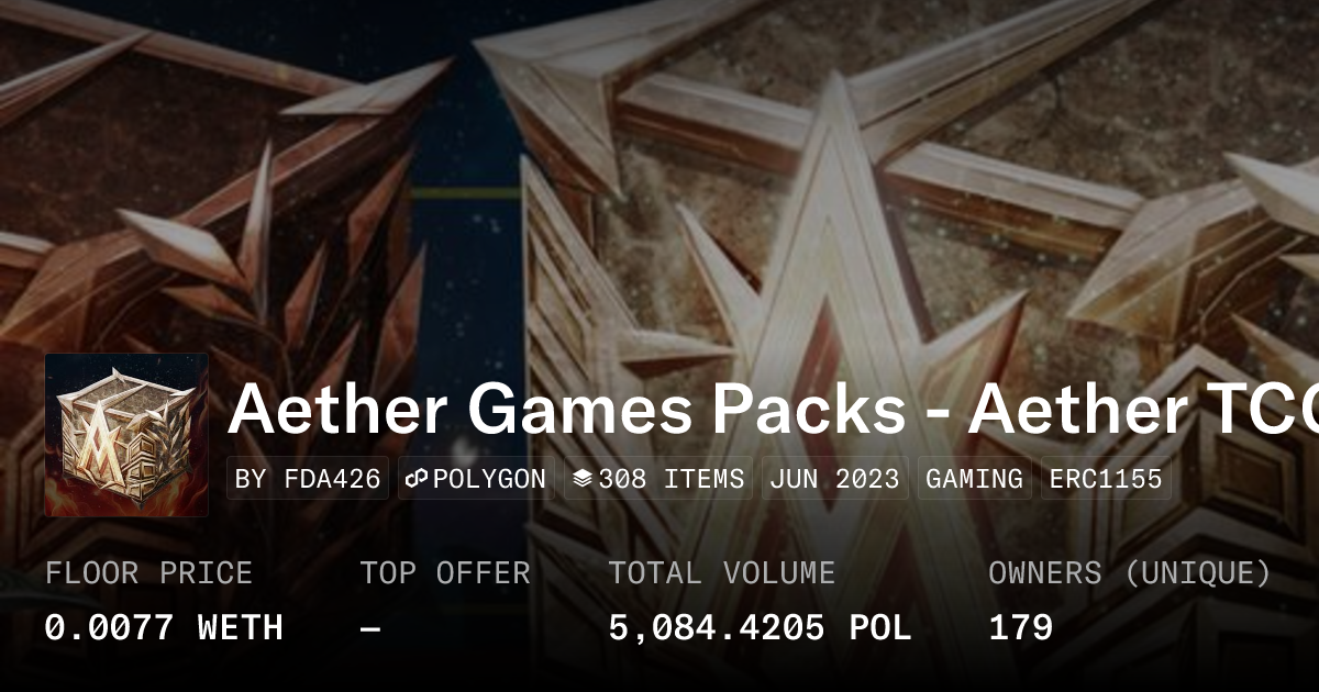Aether Games Packs - Aether TCG - Collection | OpenSea
