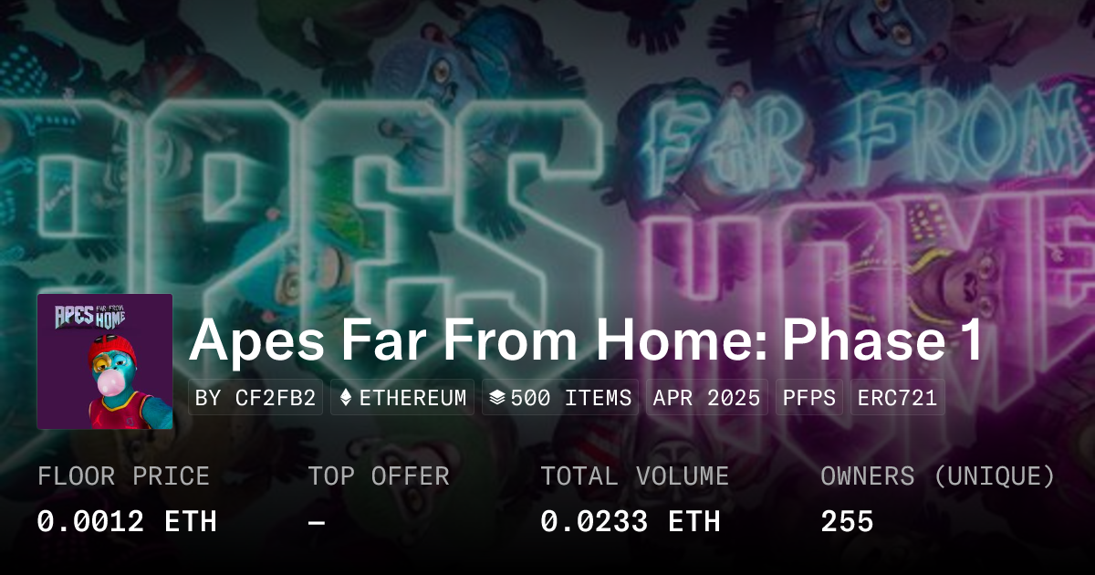 Apes Far From Home: Phase 1 - Collection | OpenSea