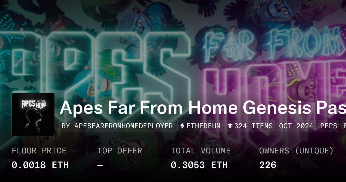 Apes Far From Home Genesis Pass - Collection | OpenSea