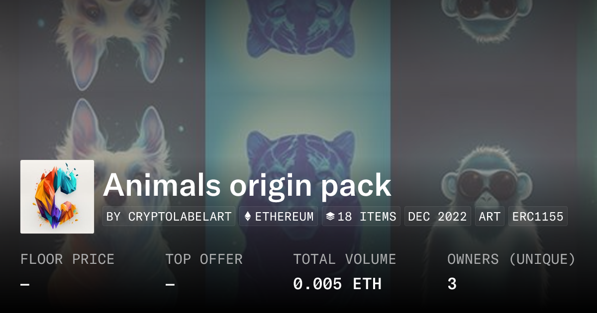 Animals origin pack - Collection | OpenSea