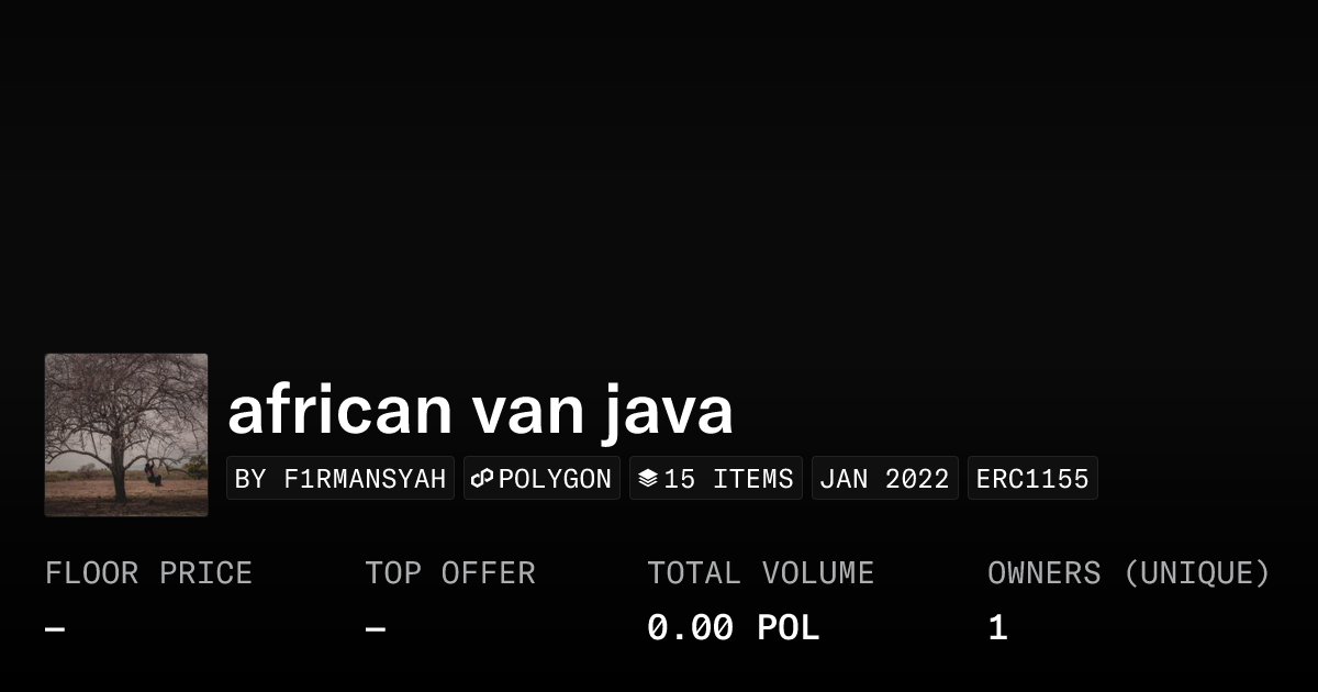 african van java - Collection | OpenSea
