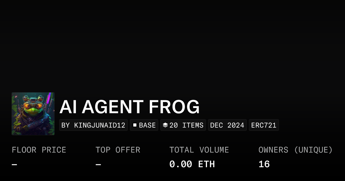 AI AGENT FROG - Collection | OpenSea