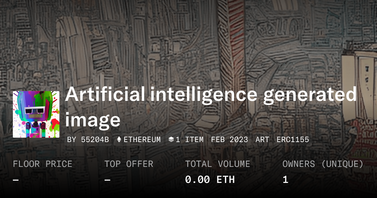 Artificial intelligence generated image - Collection | OpenSea