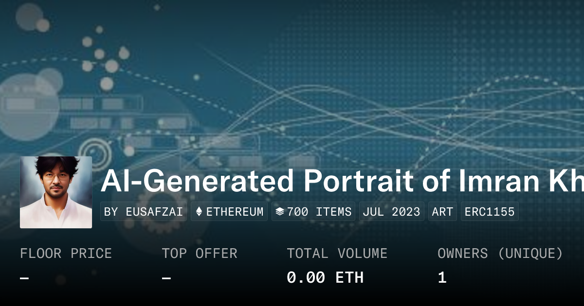AI-Generated Portrait of Imran Khan - Collection | OpenSea