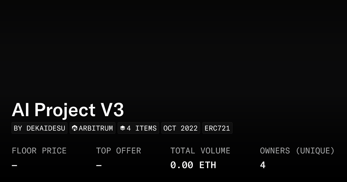 AI Project V3 - Collection | OpenSea