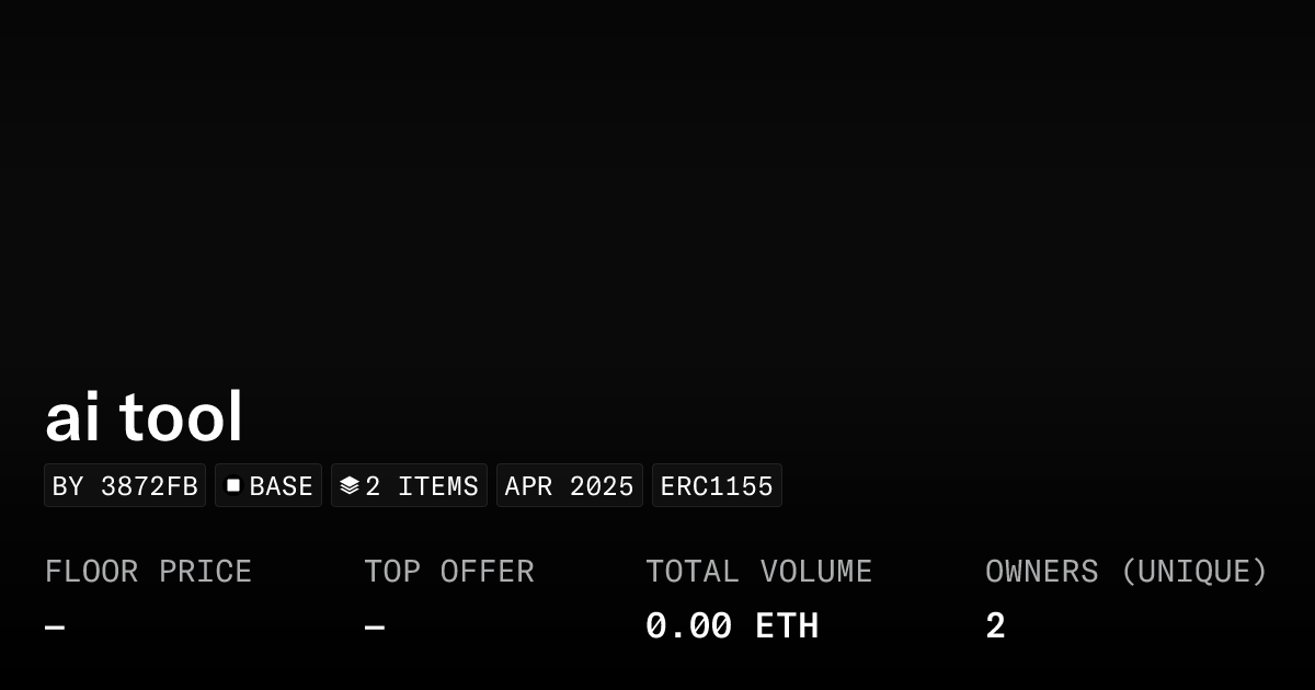 ai tool - Collection | OpenSea