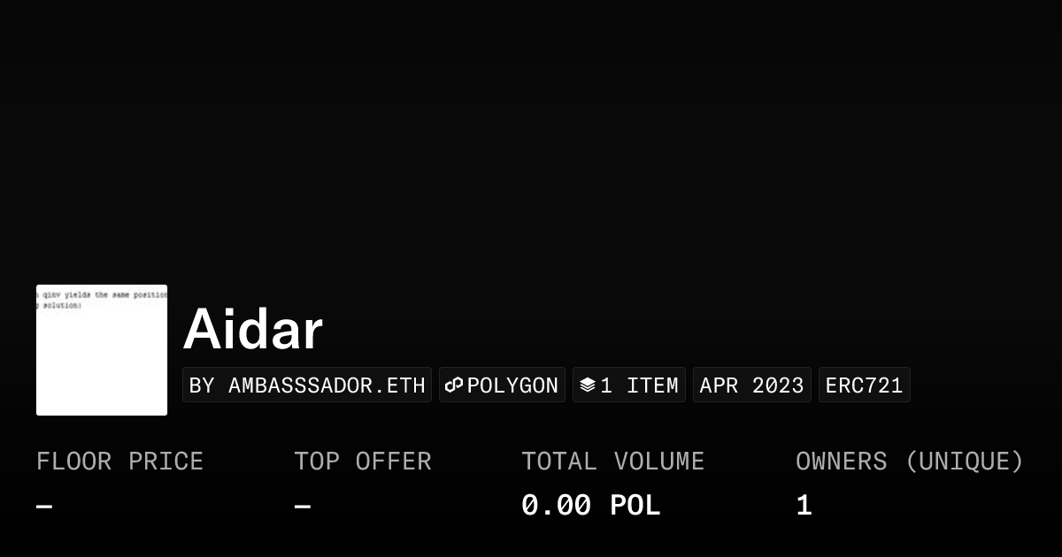 Aidar - Collection | OpenSea