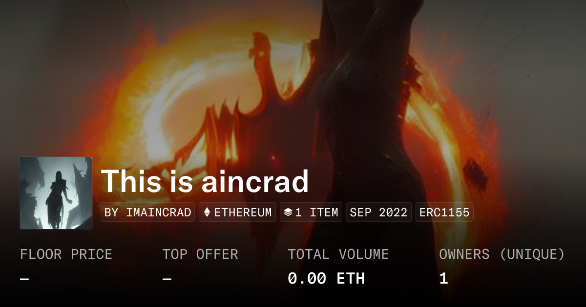 This is aincrad - Collection | OpenSea