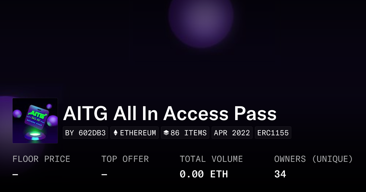 AITG All In Access Pass - Collection | OpenSea