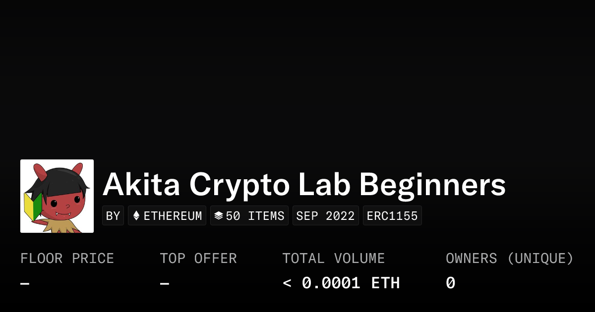Akita Crypto Lab Beginners - Collection | OpenSea
