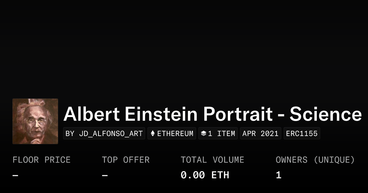 Albert Einstein Portrait - Science - Collection | OpenSea