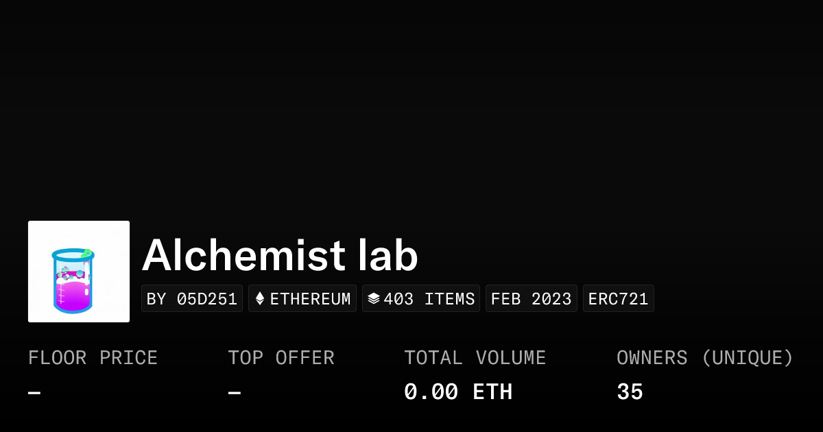 Alchemist lab - Collection | OpenSea