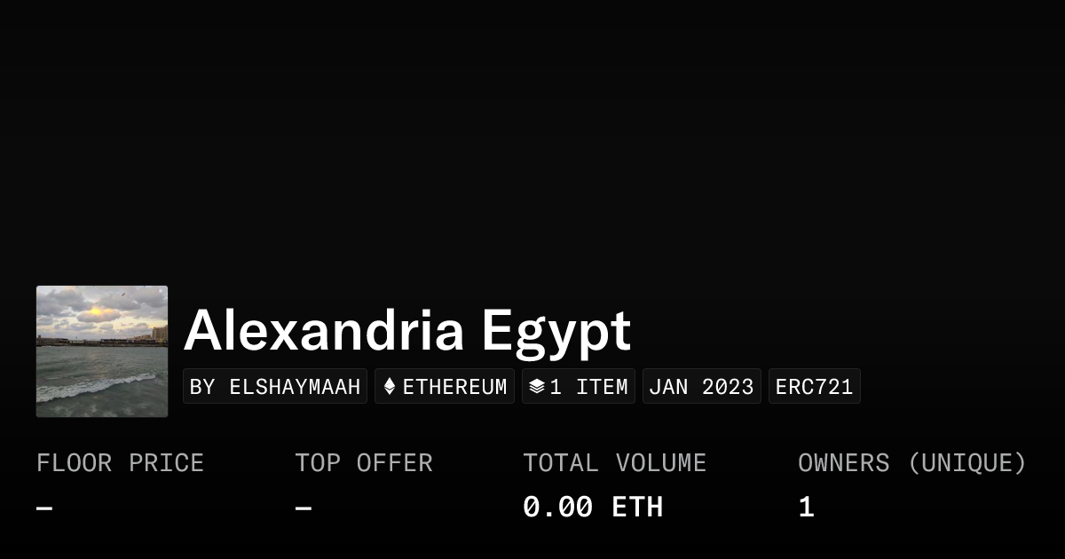 Alexandria Egypt - Collection | OpenSea