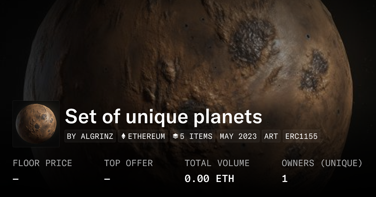 Set of unique planets - Collection | OpenSea