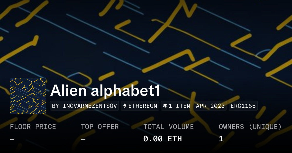 Alien alphabet1 - Collection | OpenSea