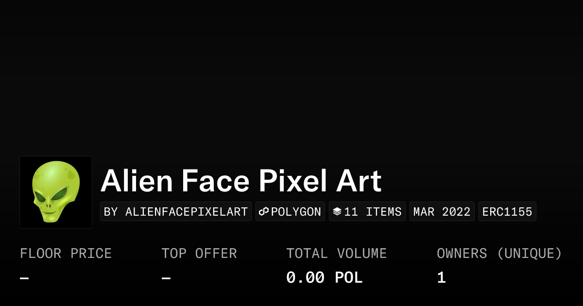 Alien Face Pixel Art - Collection | OpenSea