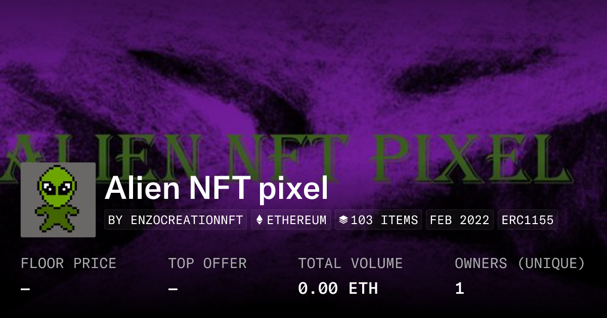 Alien NFT pixel - Collection | OpenSea