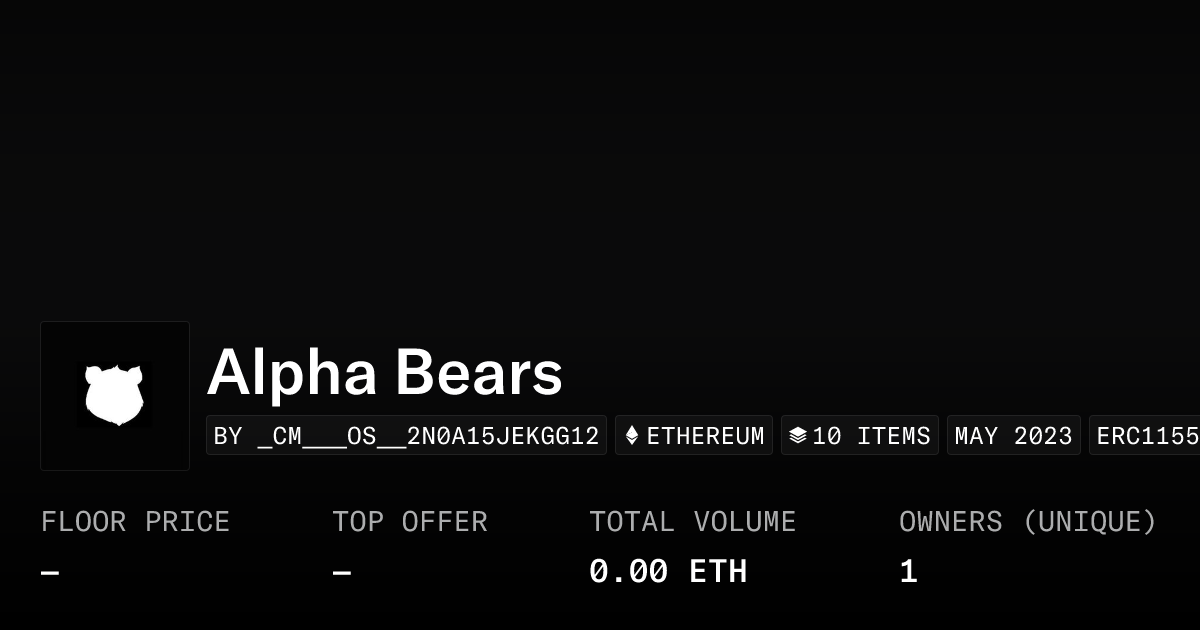 Alpha Bears - Collection | OpenSea