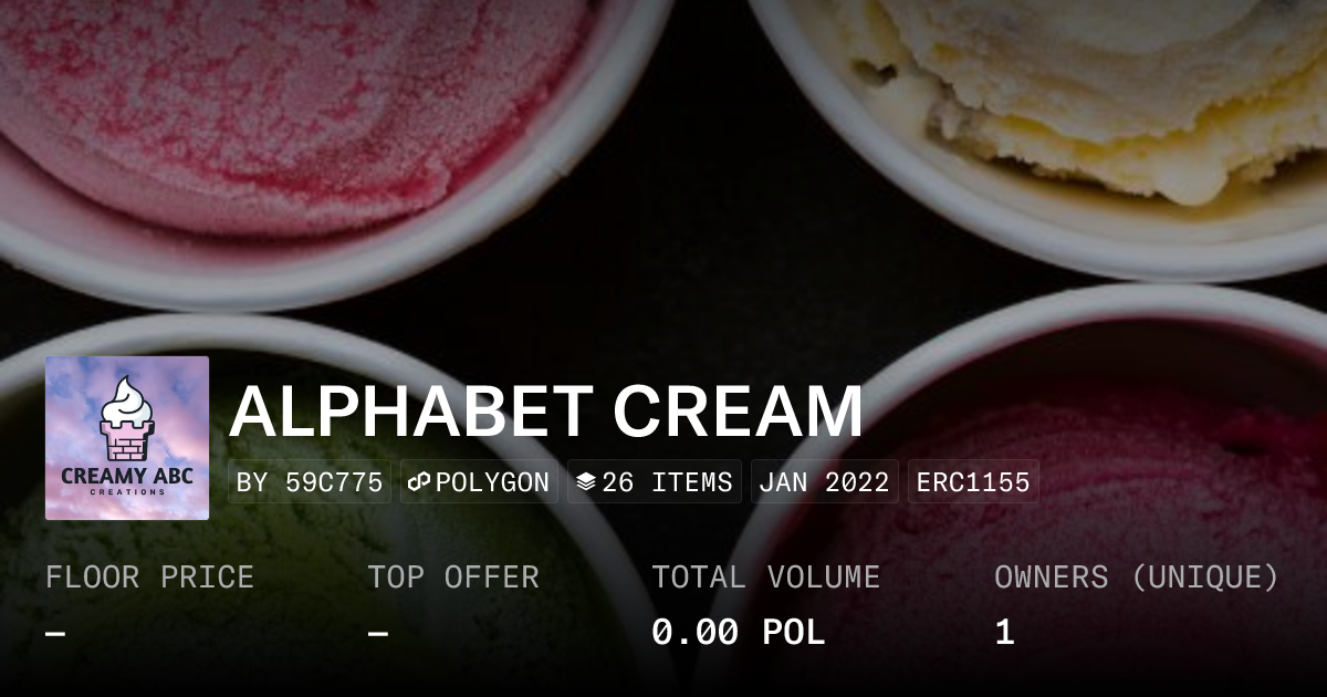 ALPHABET CREAM - Collection | OpenSea
