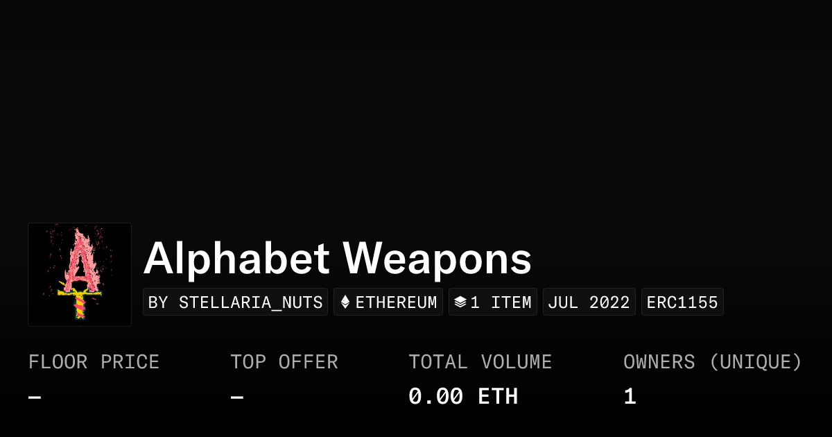 Alphabet Weapons - Collection | OpenSea