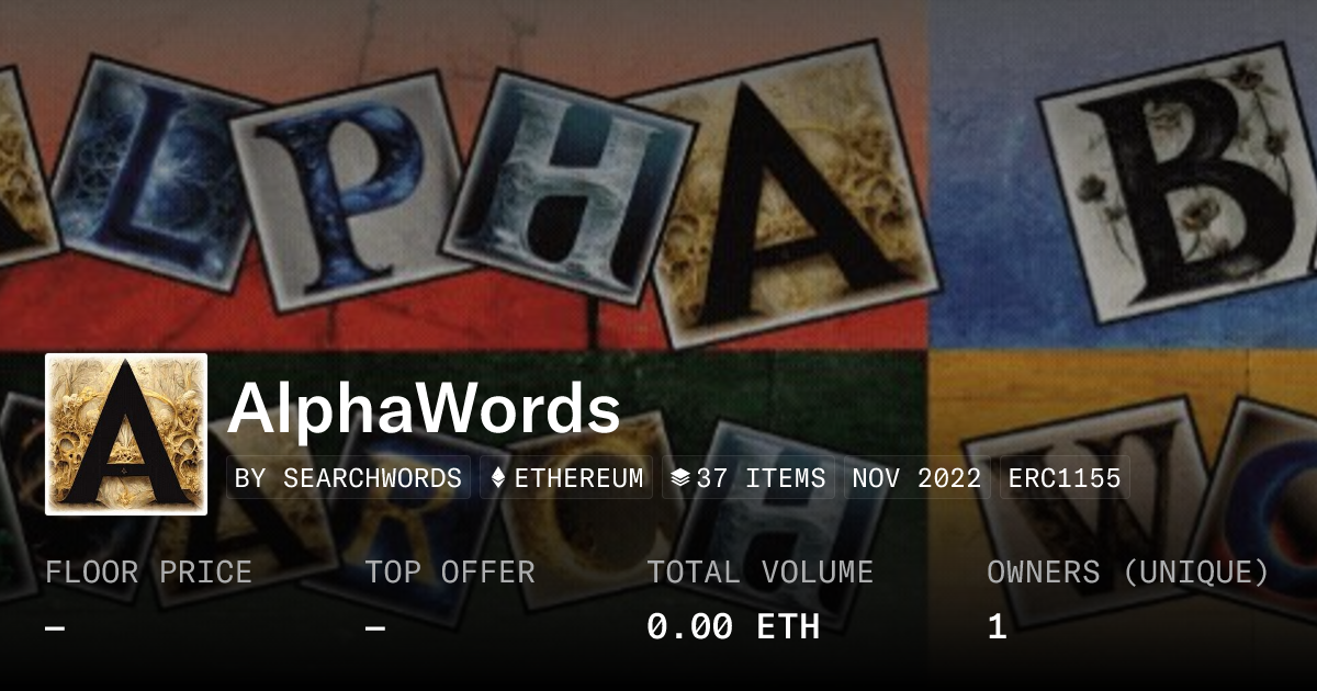 AlphaWords - Collection | OpenSea