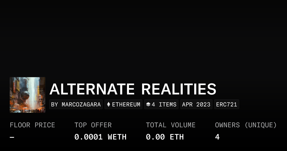 ALTERNATE REALITIES - Collection | OpenSea