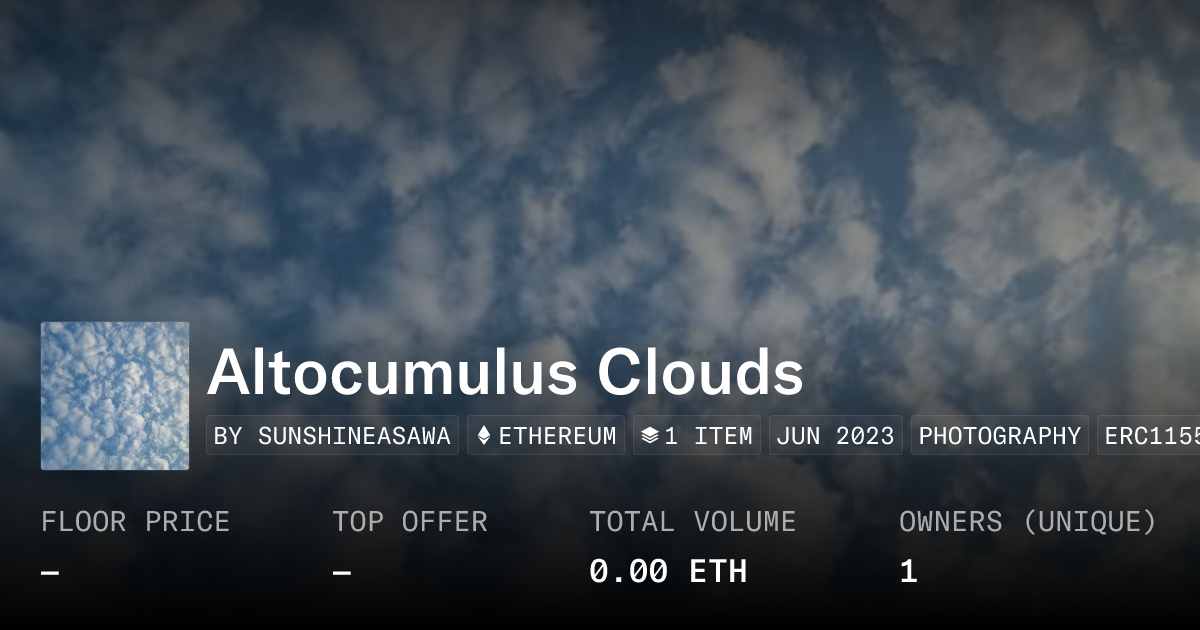 Altocumulus Clouds - Collection | OpenSea