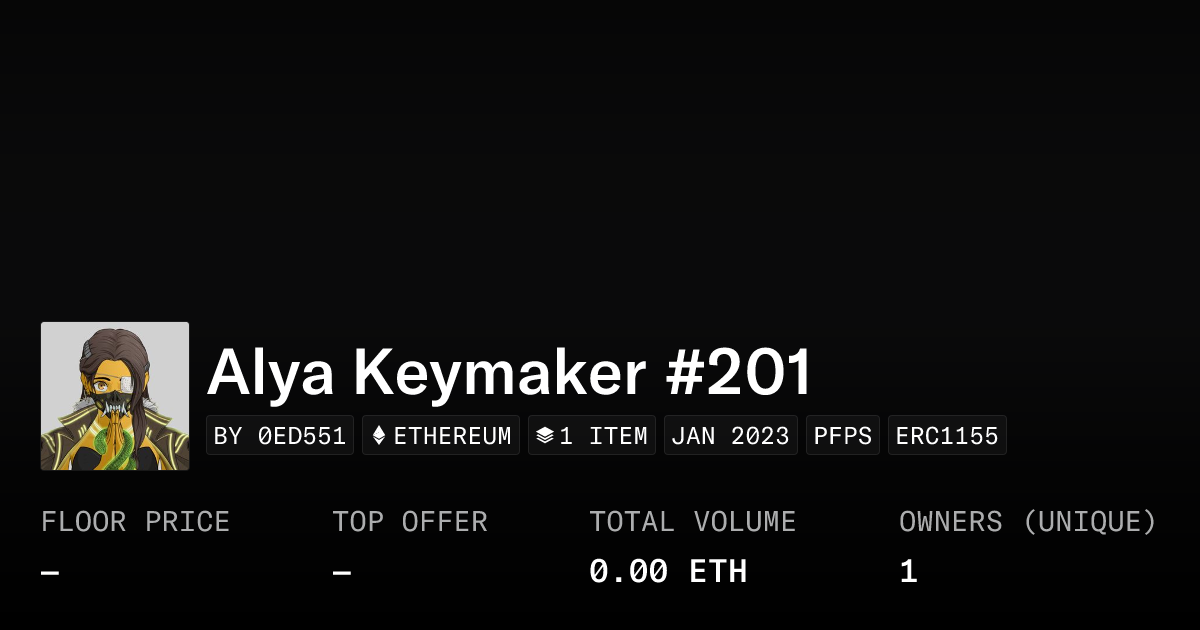 Alya Keymaker #201 - Collection | OpenSea