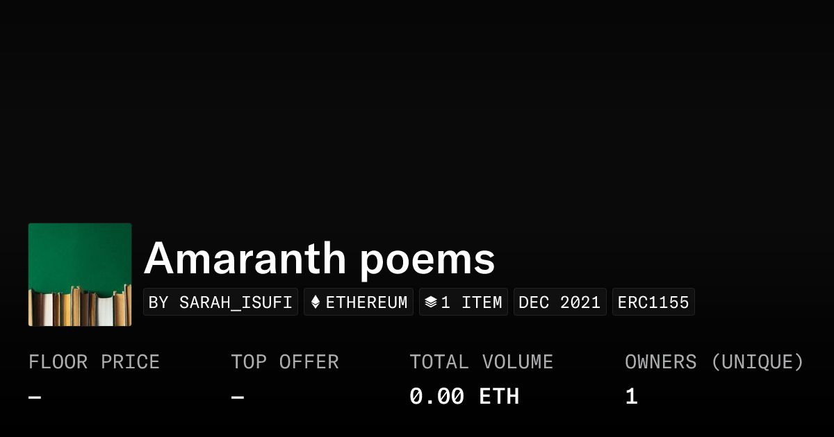 Amaranth poems - Collection | OpenSea